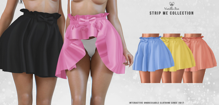 Second Life Marketplace - *Vanilla Bae* Stacie Skirt - Light 3 Pack - Strip Me Interactive ...